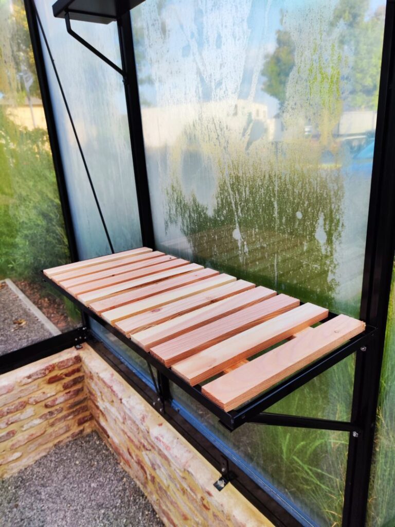 Schap 1 ruit met houten inleg - zwart - Buiten-Goed